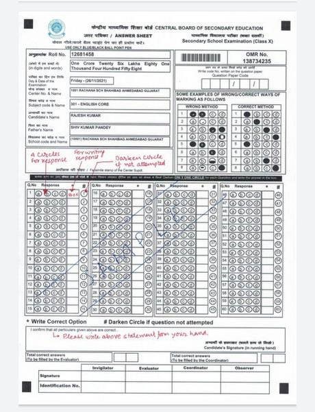 Class 10th And 12th Cbse Term 1 Admit Card And Updated Omr Sheet Released