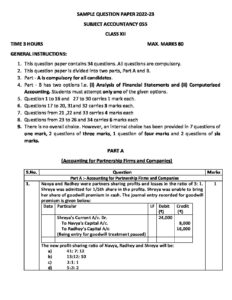 Accountancy class 12 sample paper - MTG Blog