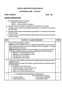 Economics class 12 sample paper - MTG Blog